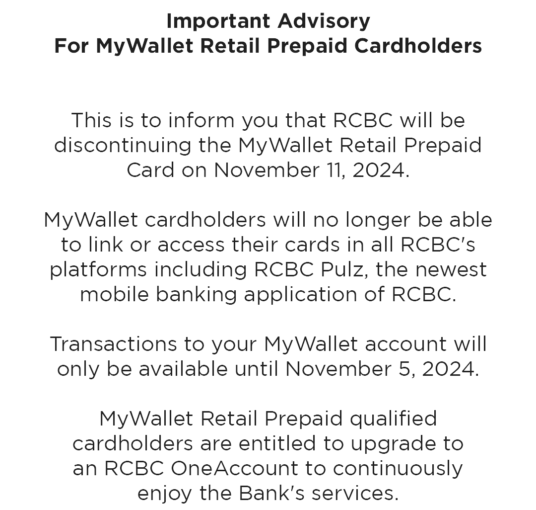 MyWallet Prepaid Card in the Philippines | RCBC